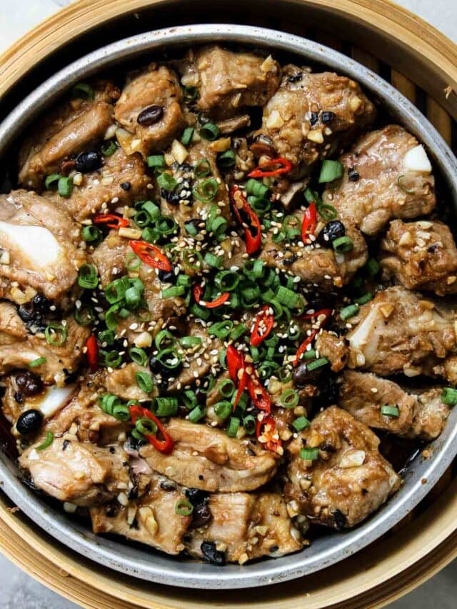 Chinese Steamed Pork Patty - Pups with Chopsticks