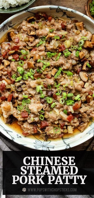 Chinese Steamed Pork Patty - Pups with Chopsticks