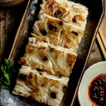 Chinese Turnip Cake (Lo Bak Go, 萝白糕) - Pups with Chopsticks